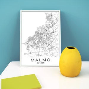 Printable Map of Malmö, Sweden Malmo Instant Download City Map Wall Art ...