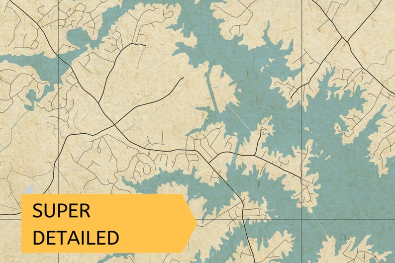 Vintage Style Map of Lake Anna Virginia USA Instant Download | Etsy