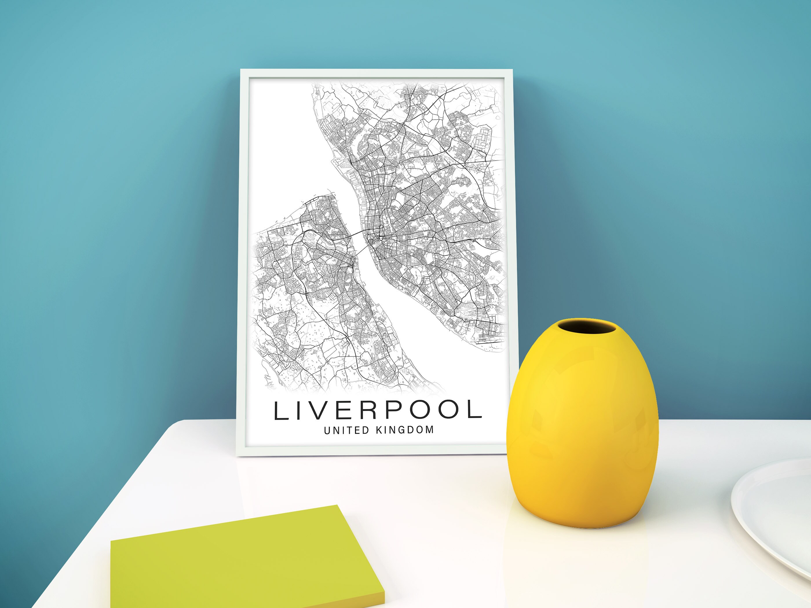 Printable Map of Liverpool England United Kingdom UK | Etsy