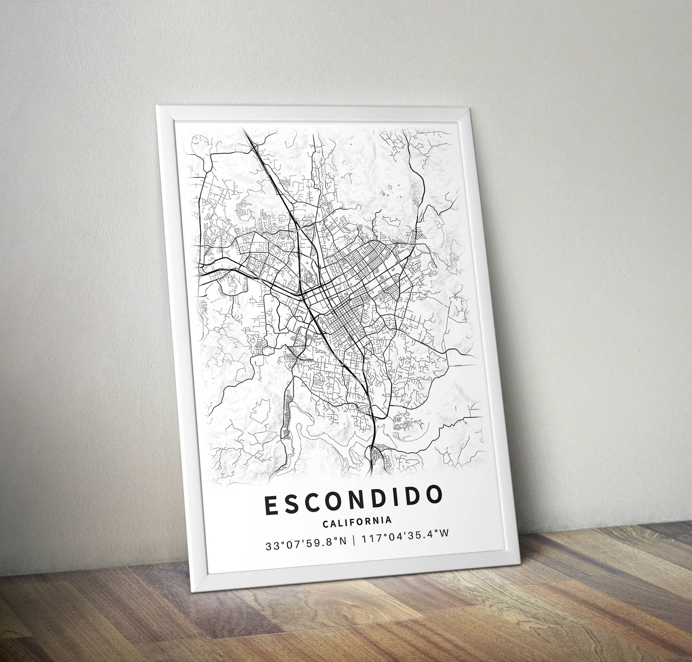 Printable Map of Escondido California United States With | Etsy
