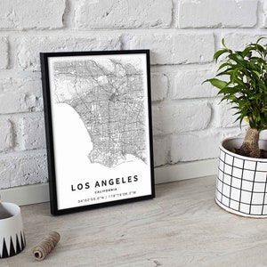 Printable Map of Los Angeles California United States With - Etsy