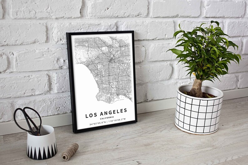 Printable Map of Los Angeles California United States With - Etsy