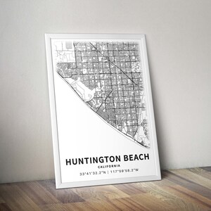 Printable Map of Huntington Beach, California, USA With Street Names ...