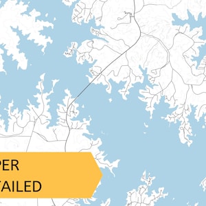 Printable Map of Lake Martin, Alabama - Instant Download \ Lake Map ...