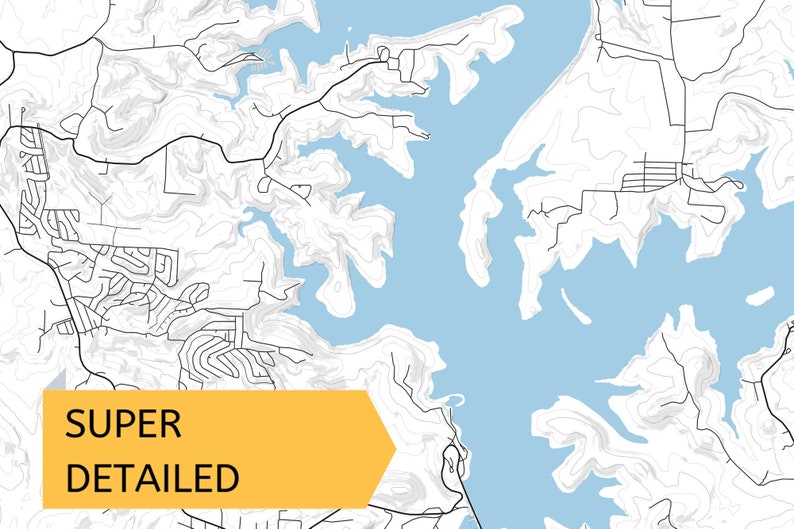 Printable Map of Norfork Lake Arkansas United States | Etsy