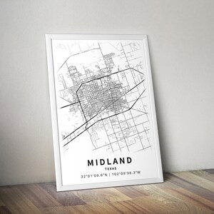 Printable Map of Midland, Texas, United States With Street Names ...