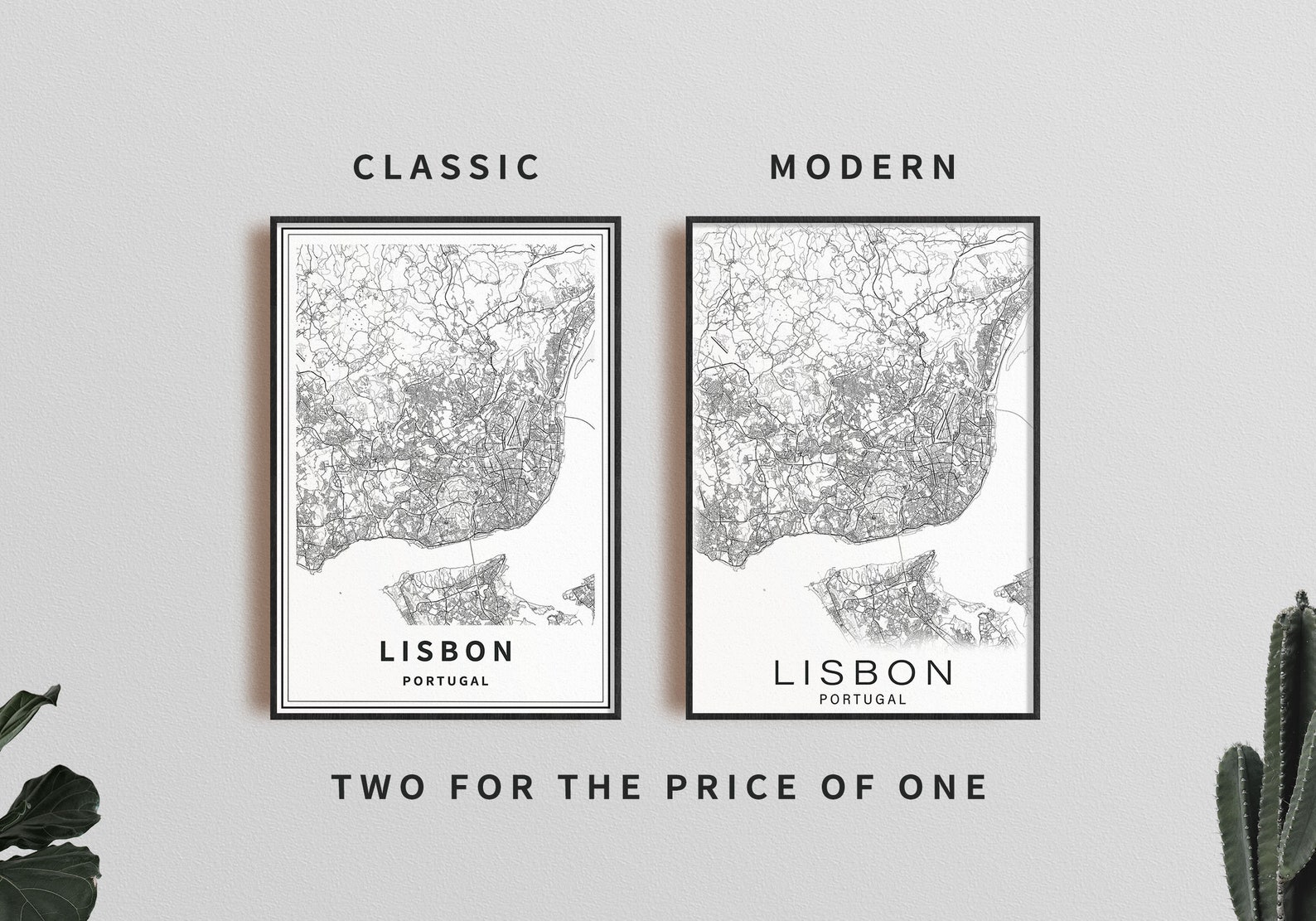 Printable Map of Lisbon Portugal Instant Download City | Etsy