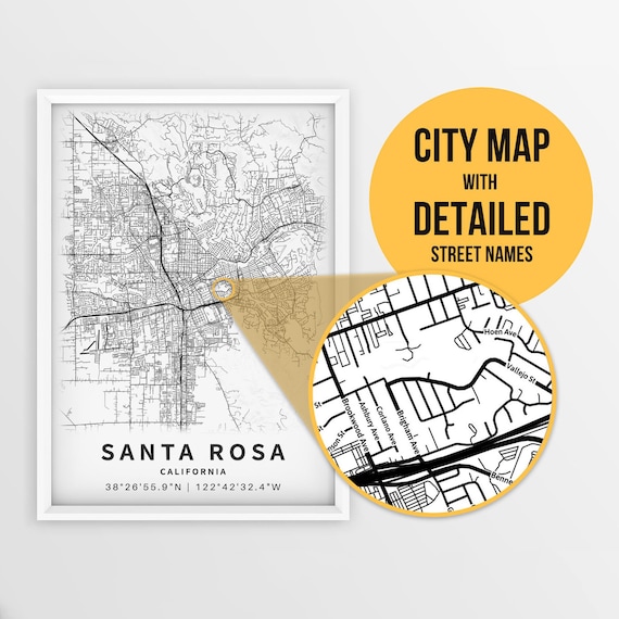 Mapa De Santa Rosa, California 1+ Hundred Santa Rosa County Map