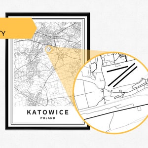 Printable Map of Katowice Poland Instant Download City - Etsy
