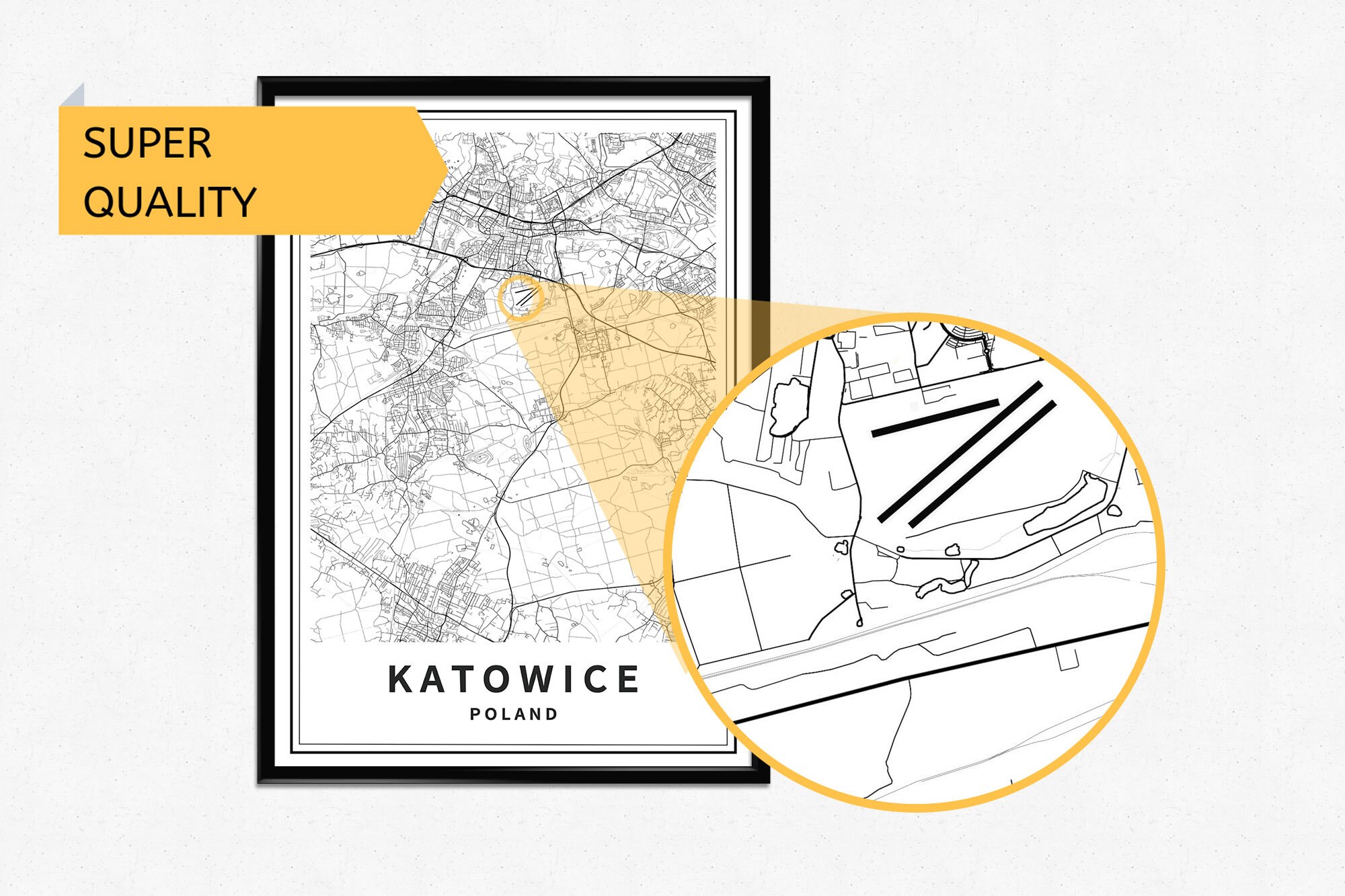 Printable Map of Katowice Poland Instant Download City | Etsy