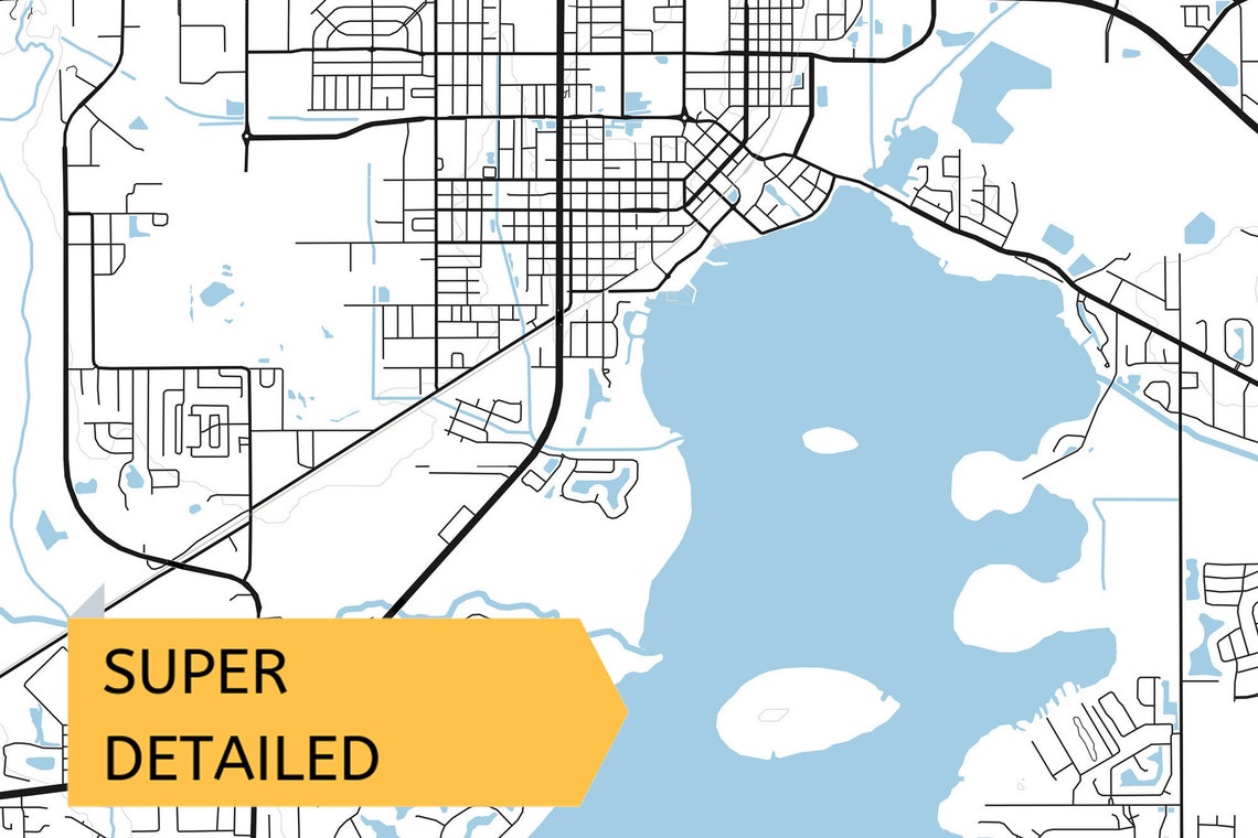 Printable Map of Lake Tohopekaliga Florida United States | Etsy