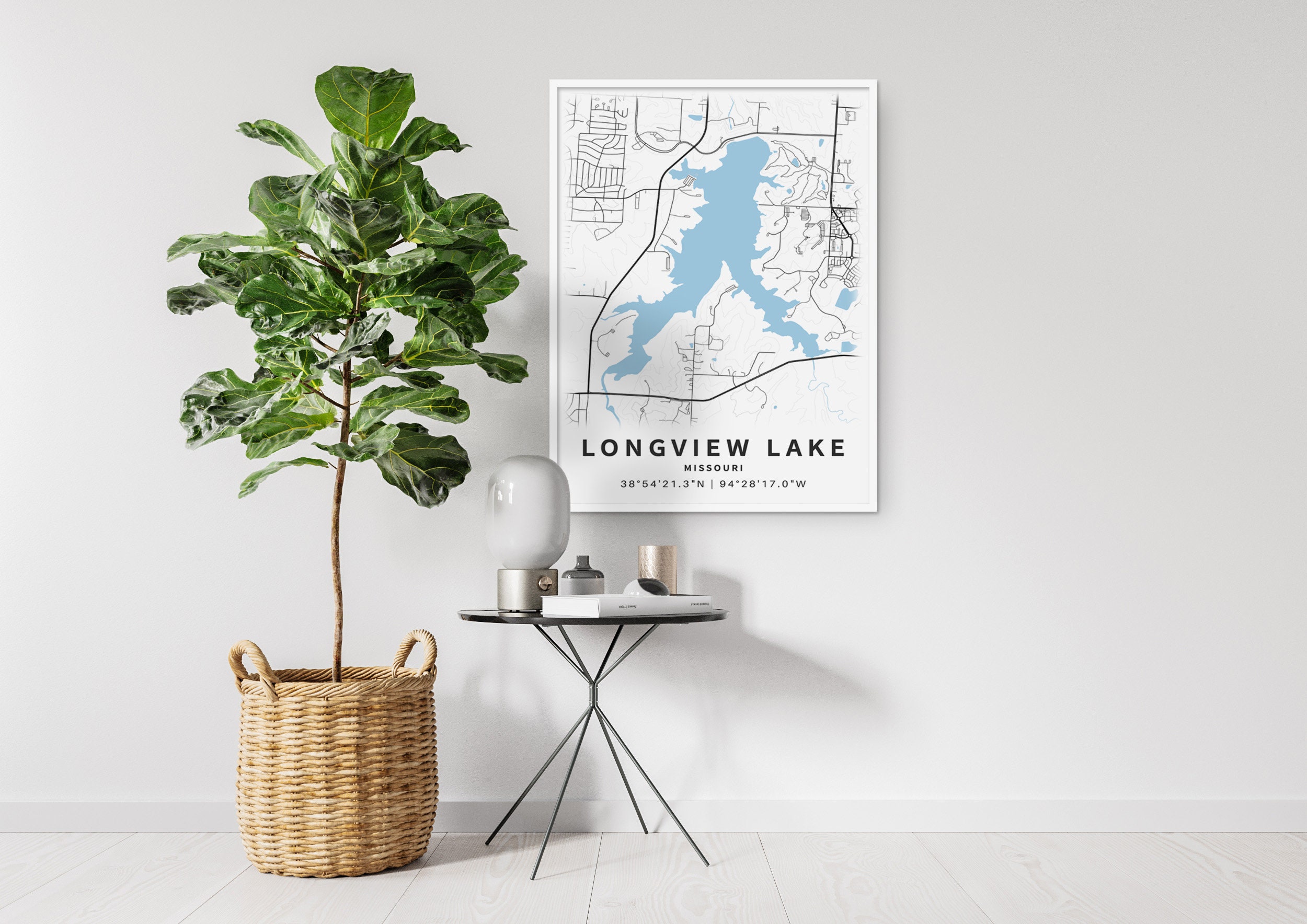 Printable Map of Longview Lake Missouri United States - Etsy