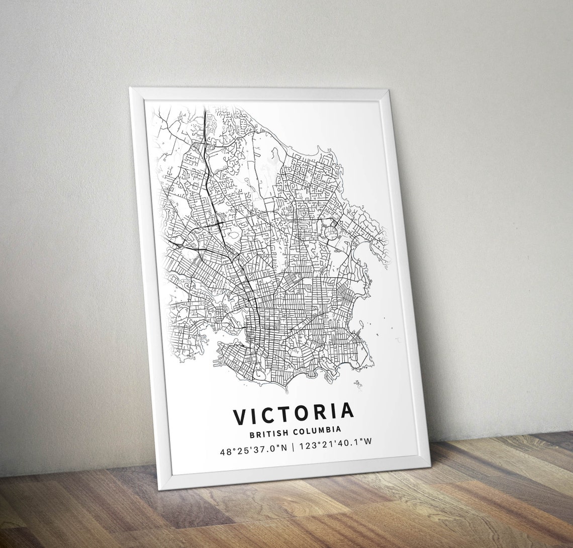 Printable Map of Victoria British Columbia Canada With - Etsy