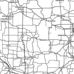 Printable Map of Wisconsin, United States With City Names Instant ...