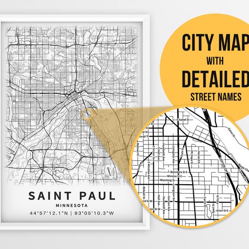SAINT PAUL Minnesota MN Usa Poster Color Hometown City Print - Etsy