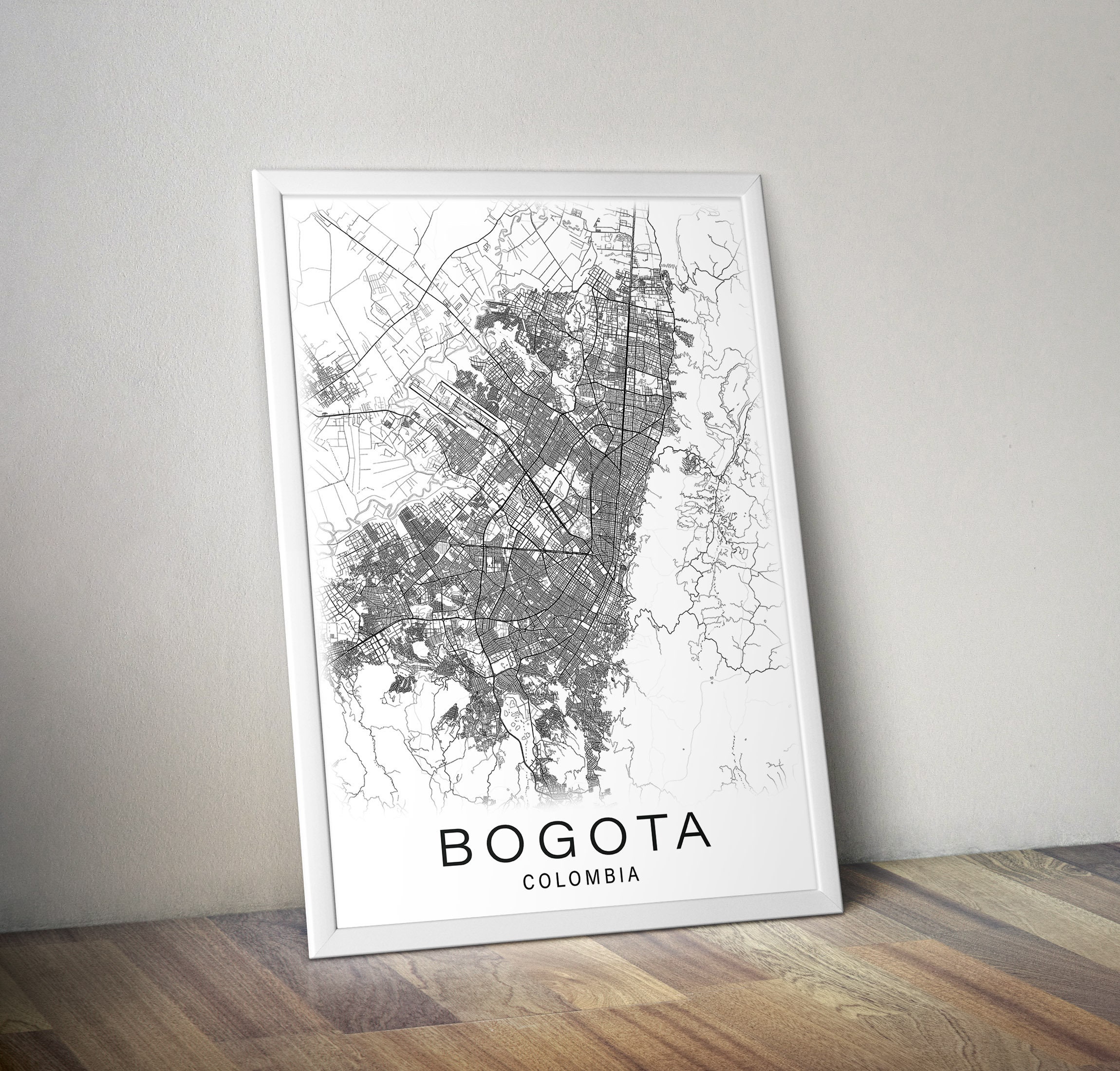 Bogota Colombia Map Print Bogota City Map Instant Download - Etsy