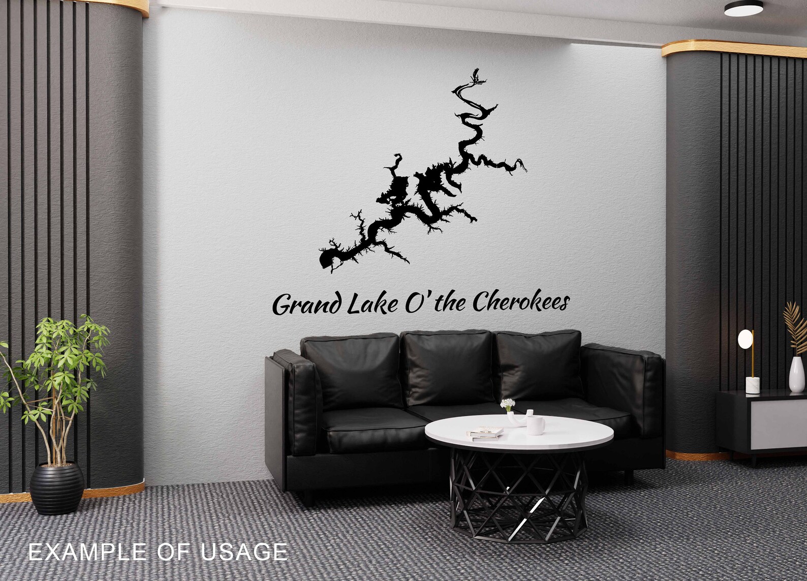 Grand Lake O' the Cherokees Map SVG, Oklahoma Map Vector File - Instant ...