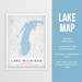 Printable Map of Lake Anna, Virginia Instant Download Lake Map Wall Art ...