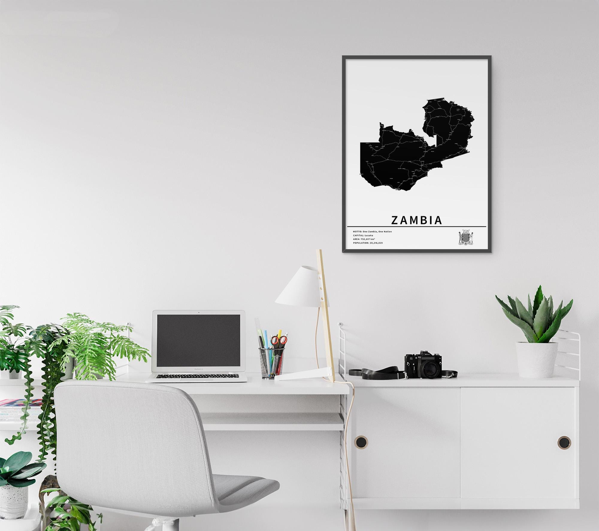 Printable Map of Zambia With City Names and Roads - Instant Download ...