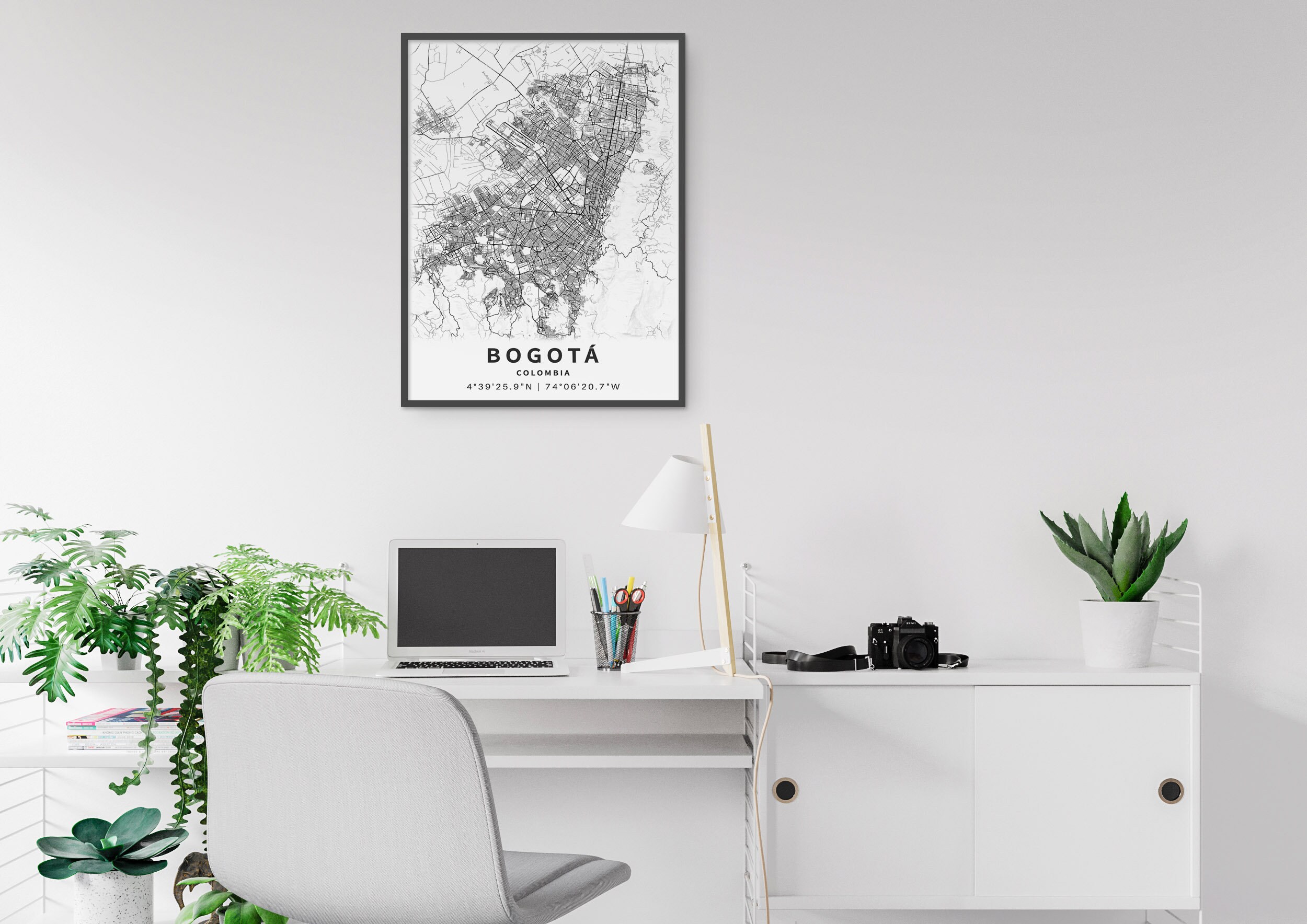Bogota Colombia Map With Street Names, Printable Bogota City Poster ...