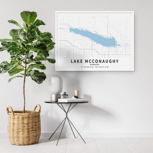 Printable Map of Lake Mcconaughy, Nebraska, US - Instant Download ...