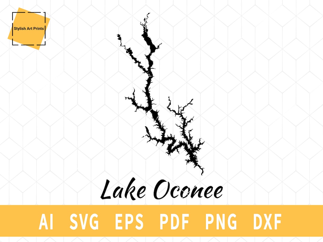 Lake Oconee Map SVG, Georgia Map Vector File - Instant Download ...