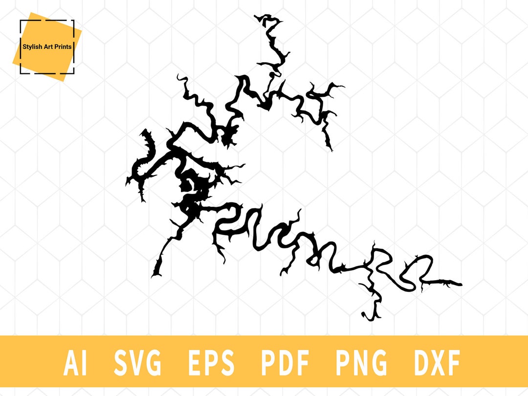 Rough River Lake Map SVG, Kentucky Map Vector File - Instant Download ...