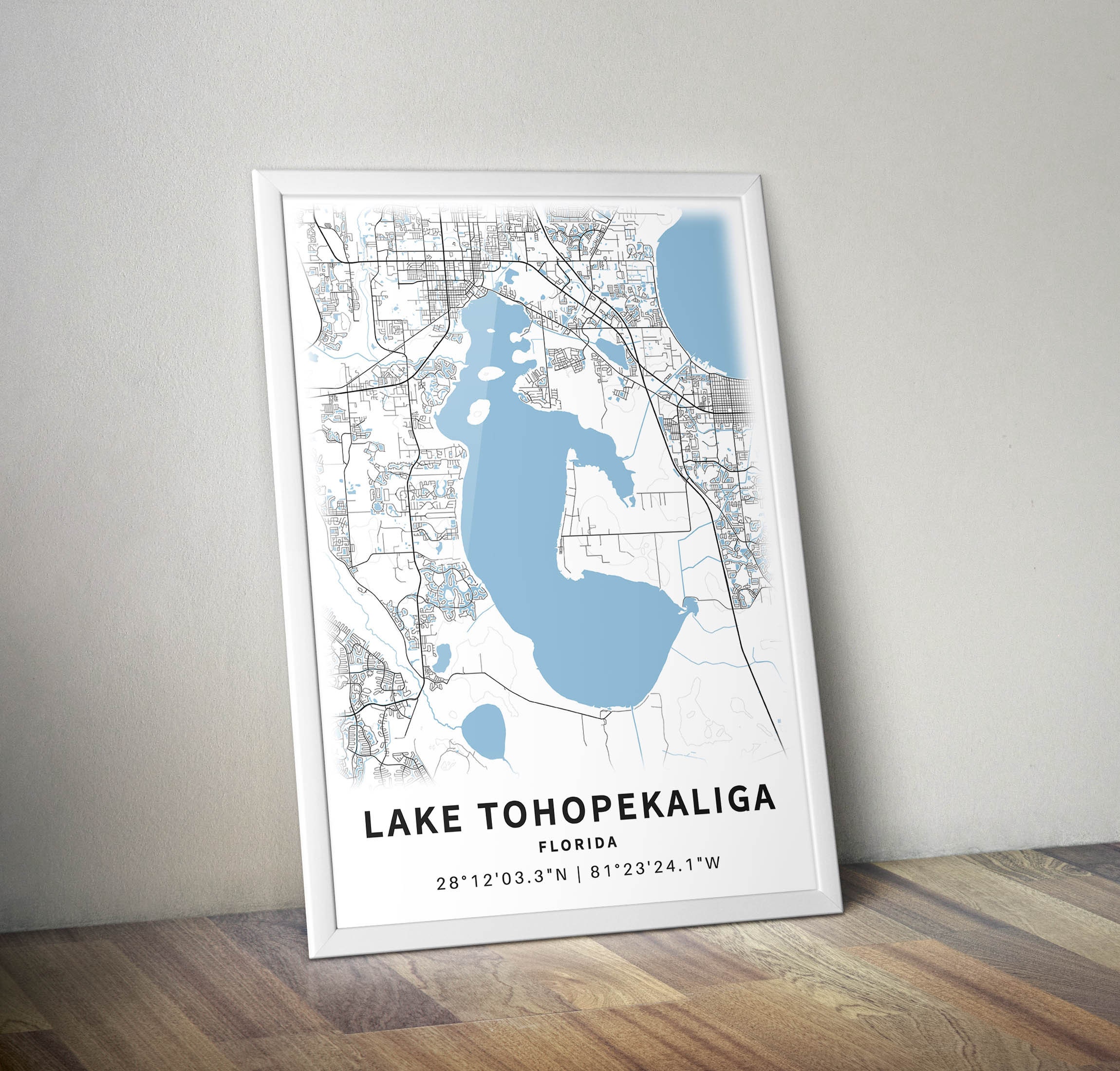 Printable Map of Lake Tohopekaliga, Florida, US - Instant Download ...