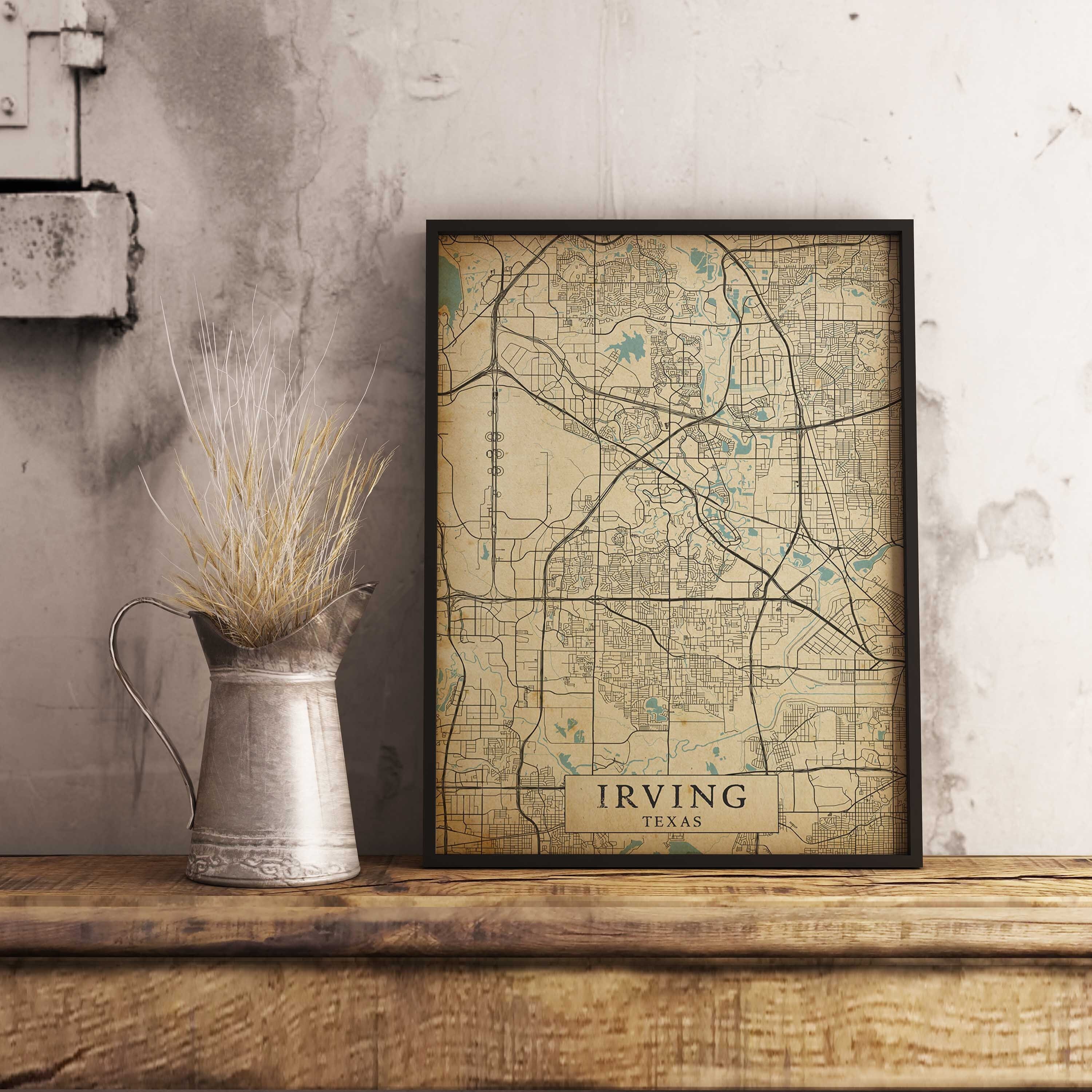 Printable Vintage Style Map of Irving Texas Instant - Etsy