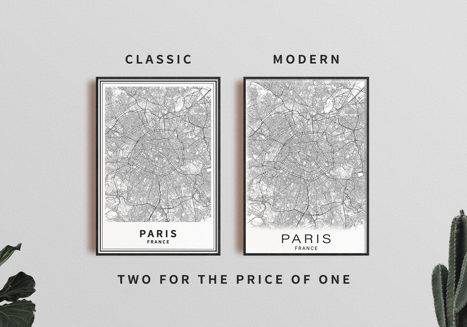 Printable Map of Paris France Instant Download City Map | Etsy