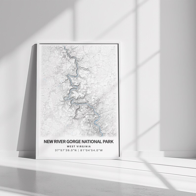 New River Gorge National Park Printable Map, New River Gorge Topography ...