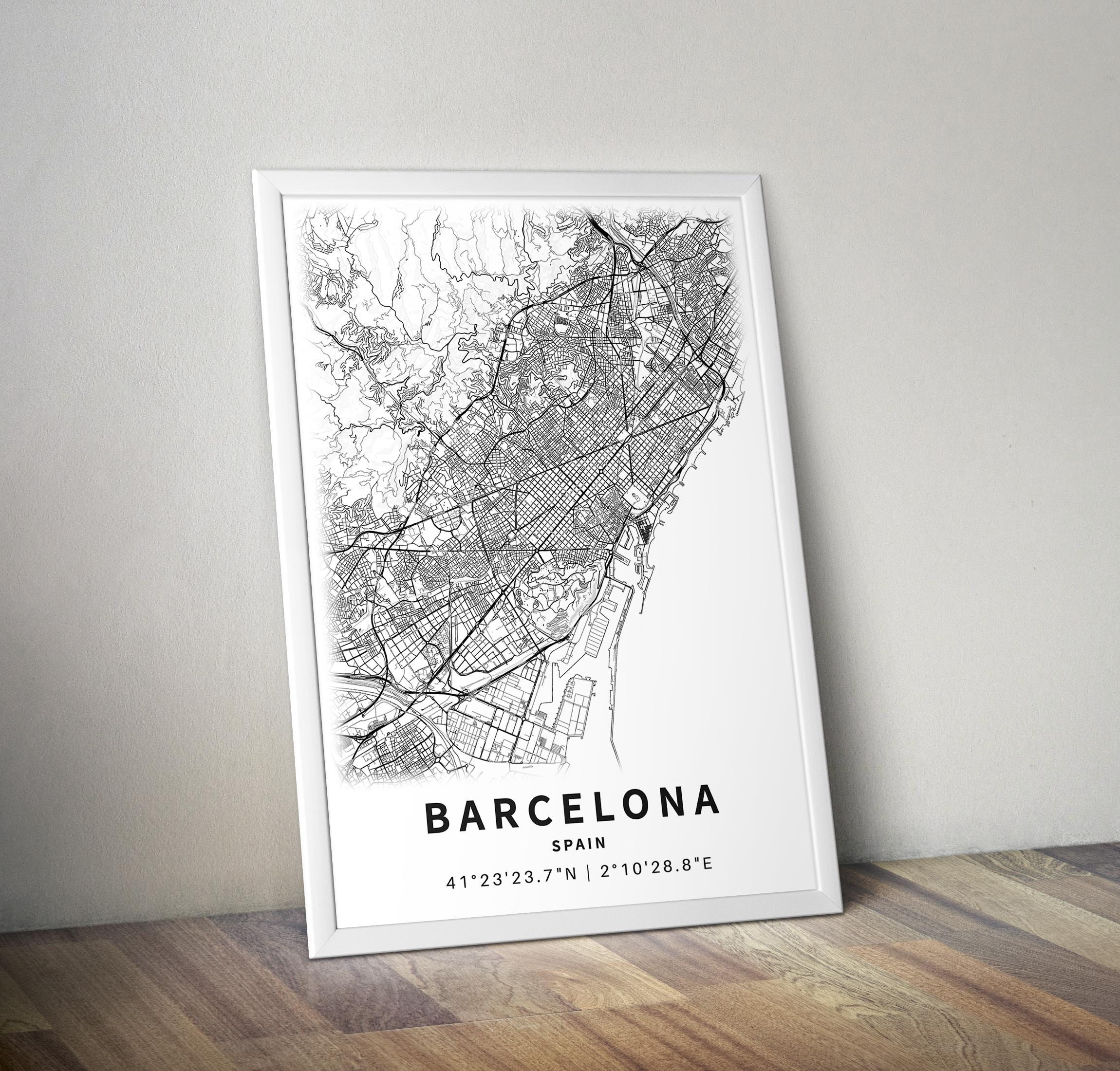 Printable Map of Barcelona, Spain With Street Names - Instant Download ...