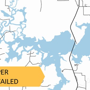 Printable Map of Wright Patman Lake, Texas, US - Instant Download ...