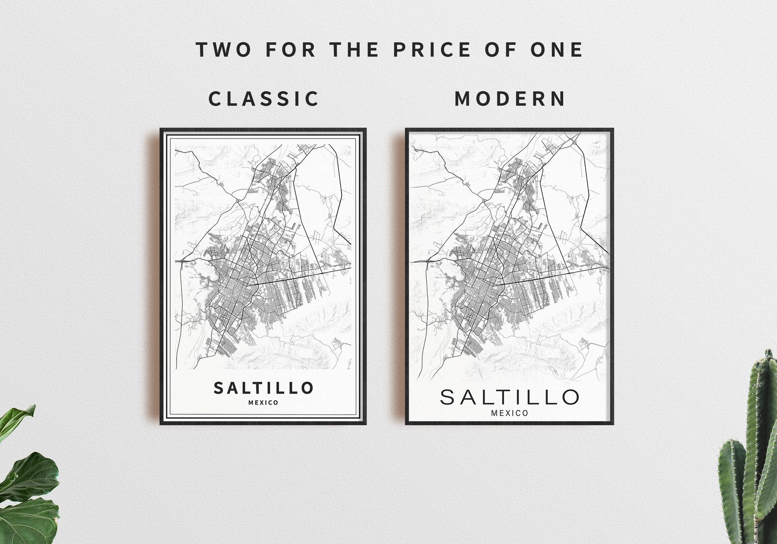 Printable Map of Saltillo Coahuila Mexico Instant Download - Etsy