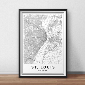 Printable Map of St. Louis, Missouri, United States Instant Download ...