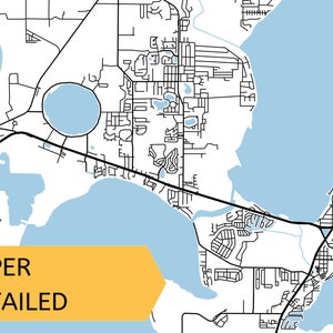 Printable Map of Harris Chain of Lakes, Florida Instant Download Lake ...