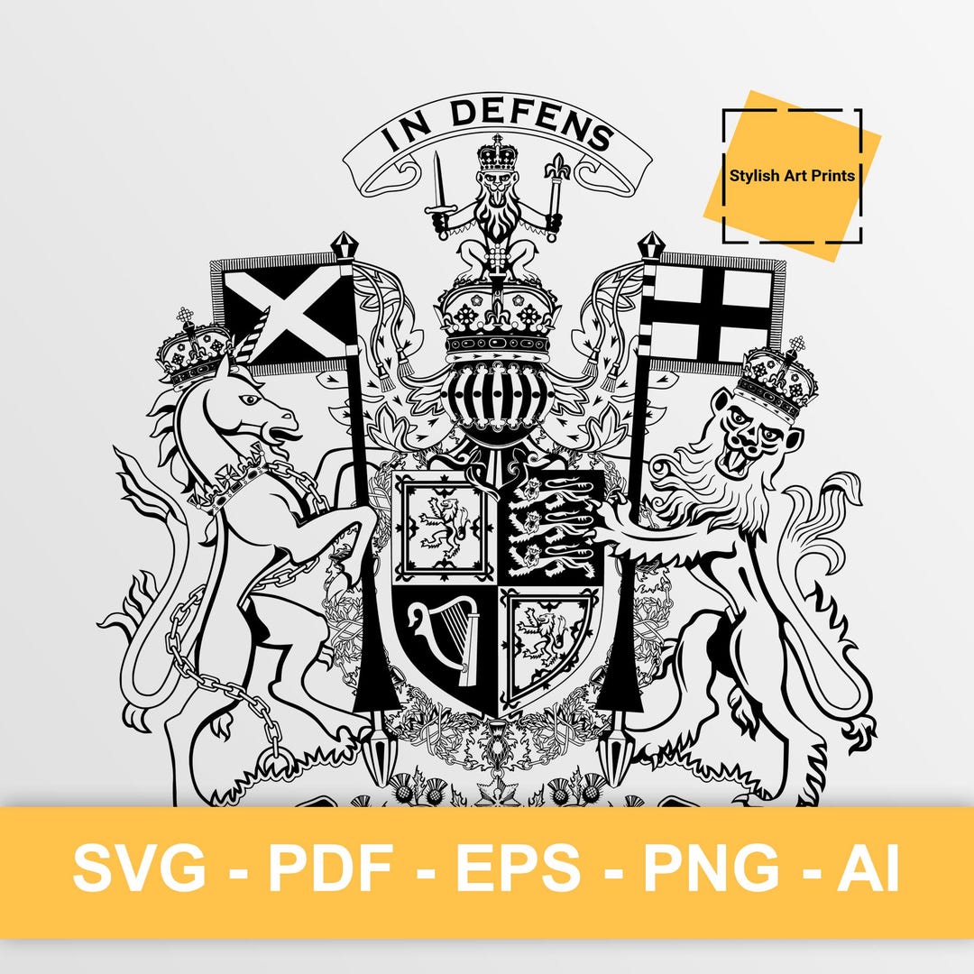 Scotland Coat of Arms, Scotland Vector Clipart - SVG \ PNG \ PDF ...