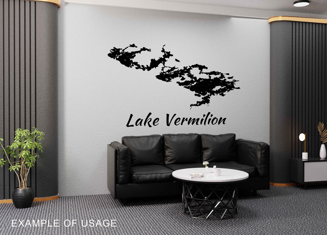 Lake Vermilion Map SVG Minnesota Map Vector File Instant - Etsy