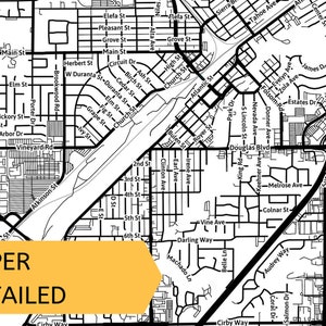 Printable Map of Roseville, California, USA With Street Names - Instant ...