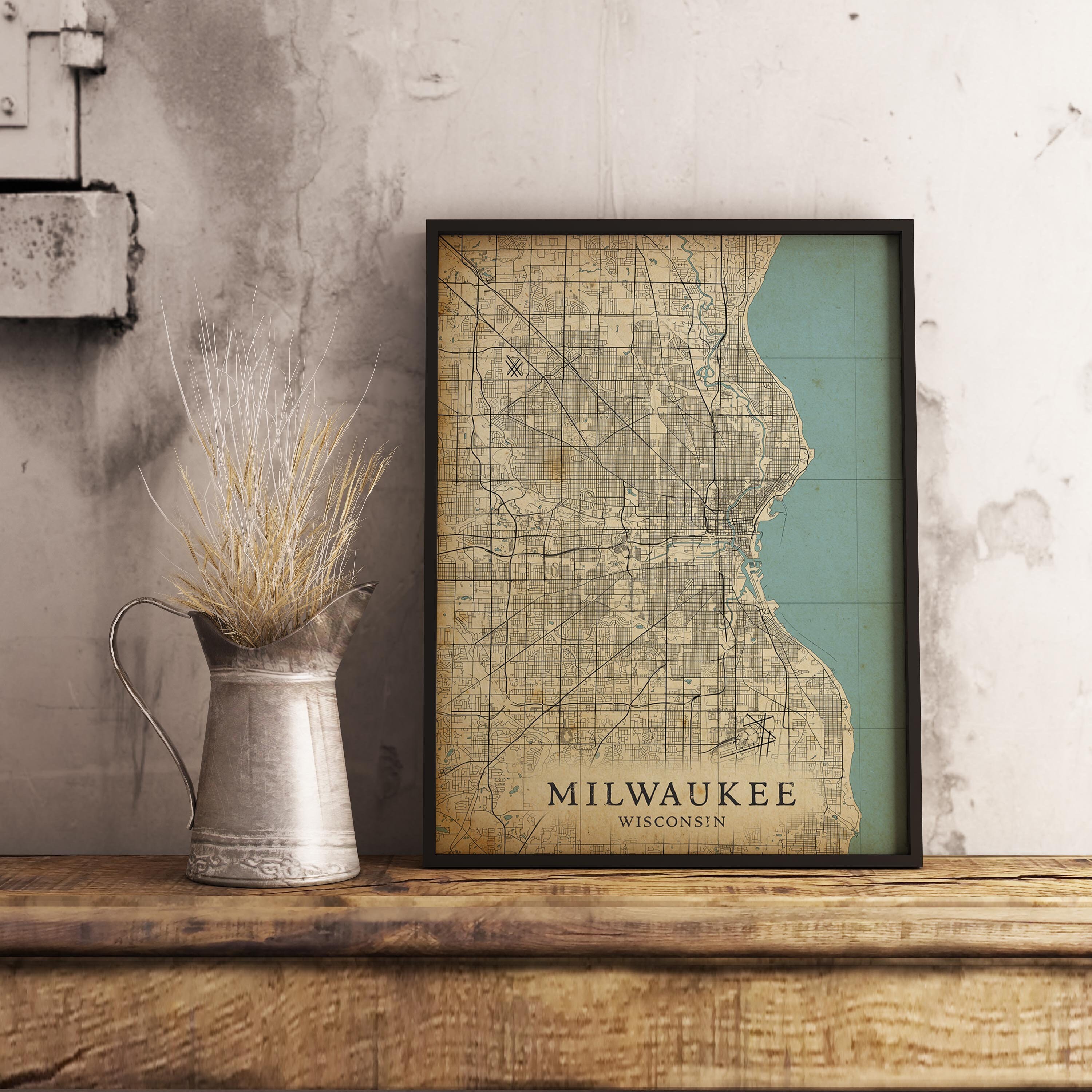Printable Vintage Style Map of Milwaukee Wisconsin USA | Etsy