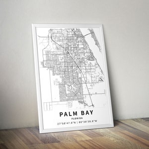 Printable Map of Palm Bay, Florida With Street Names - Instant Download ...