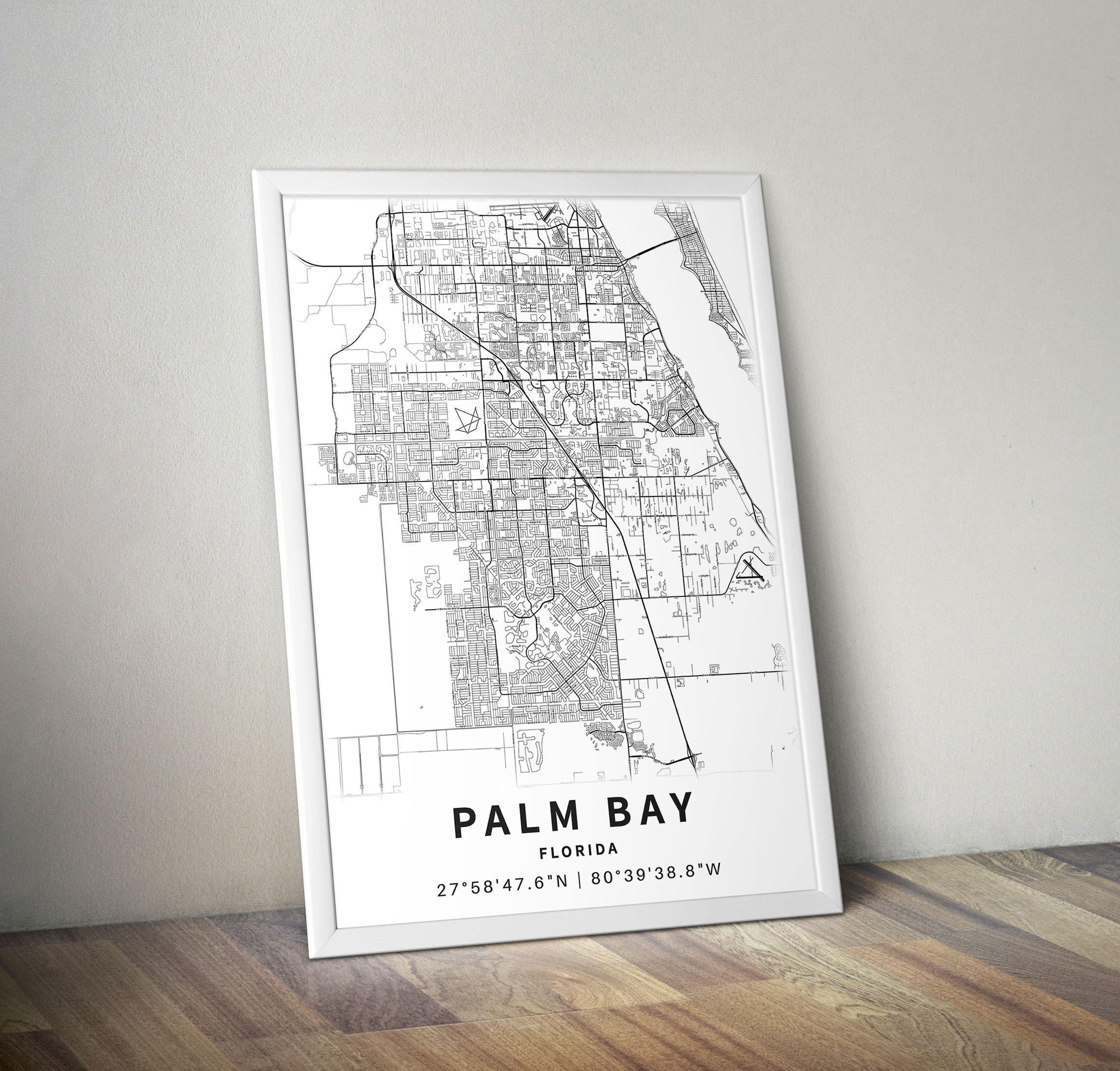 Printable Map of Palm Bay, Florida With Street Names - Instant Download ...