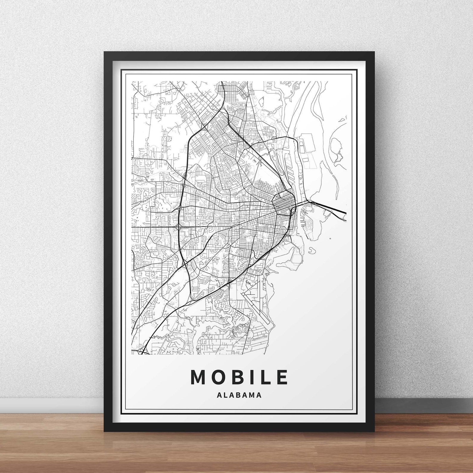 Printable Map of Mobile AL Alabama United States City Map - Etsy