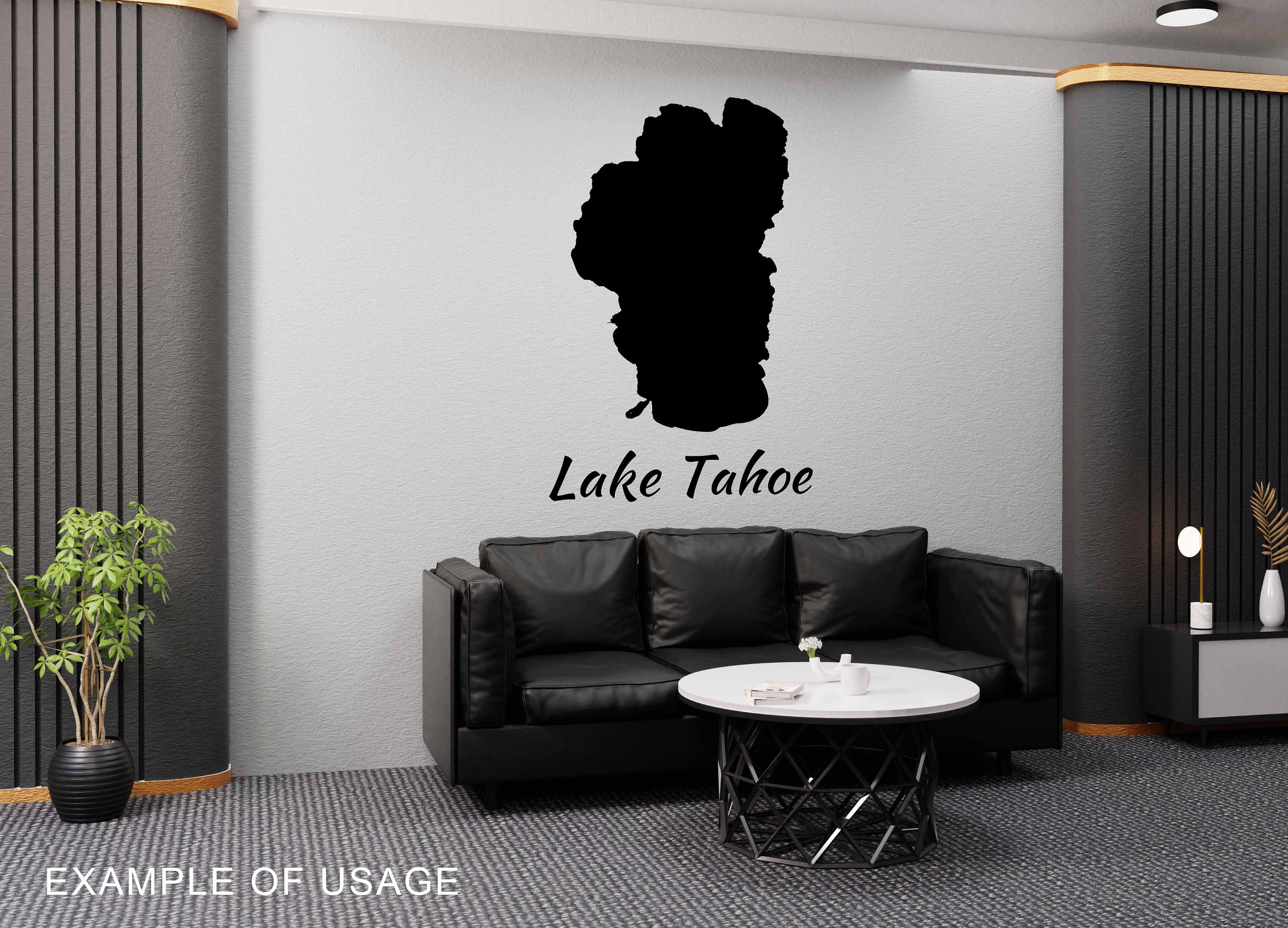 Lake Tahoe, California Map Vector File - Instant Download SVG \ DXF ...