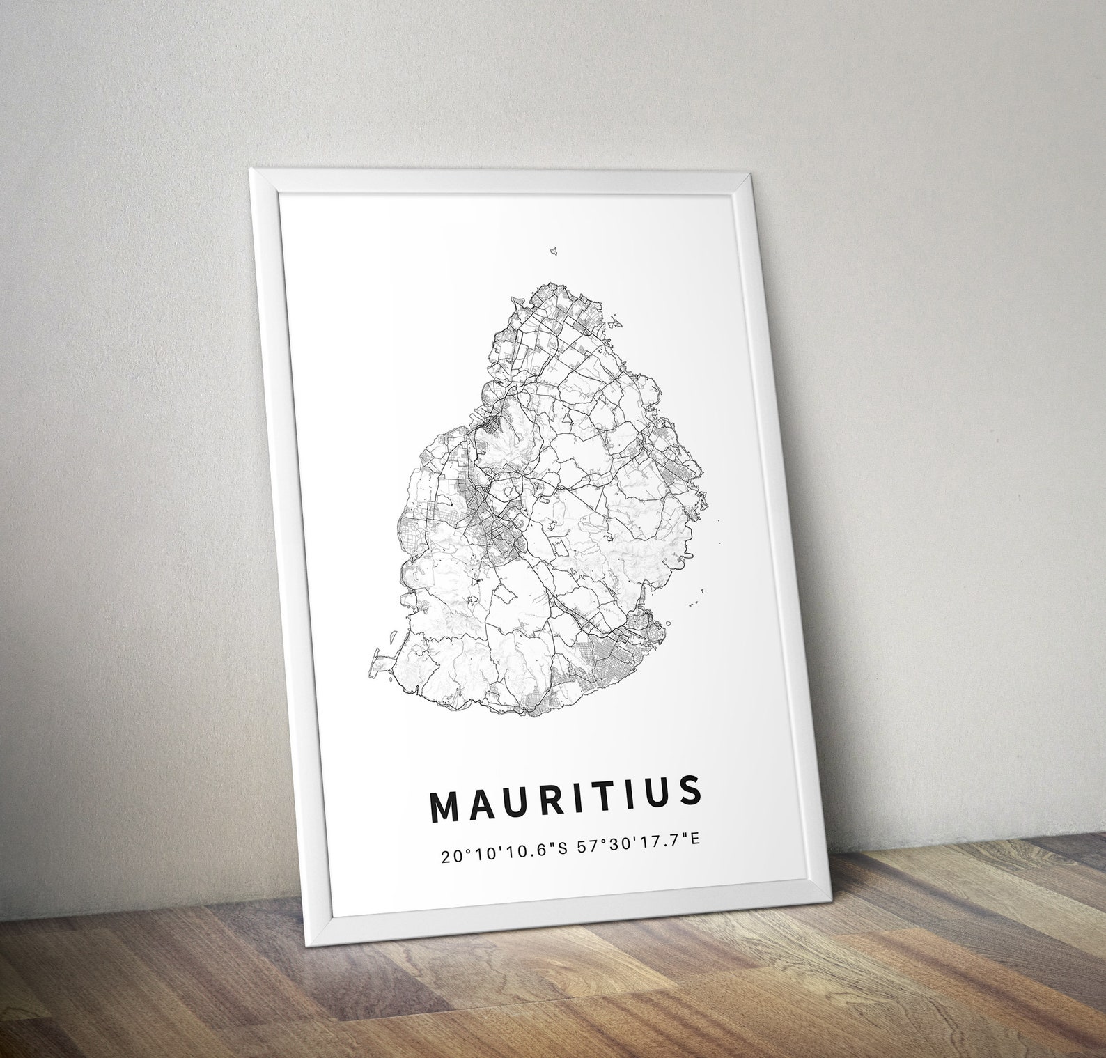 Printable Map of Mauritius Port Louis With Street Names - Etsy