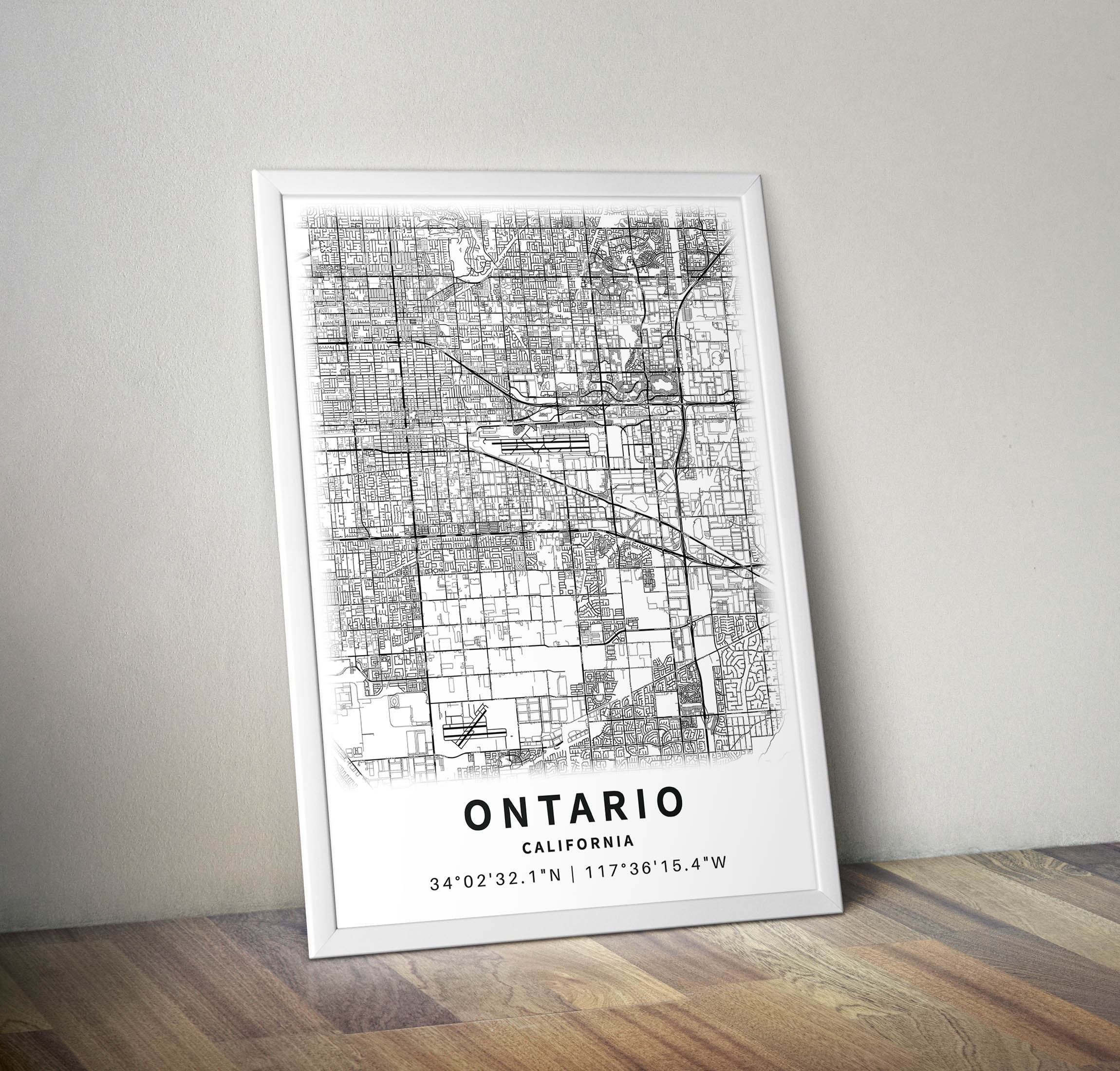 Printable Map of Ontario, California, United States With Street Names ...