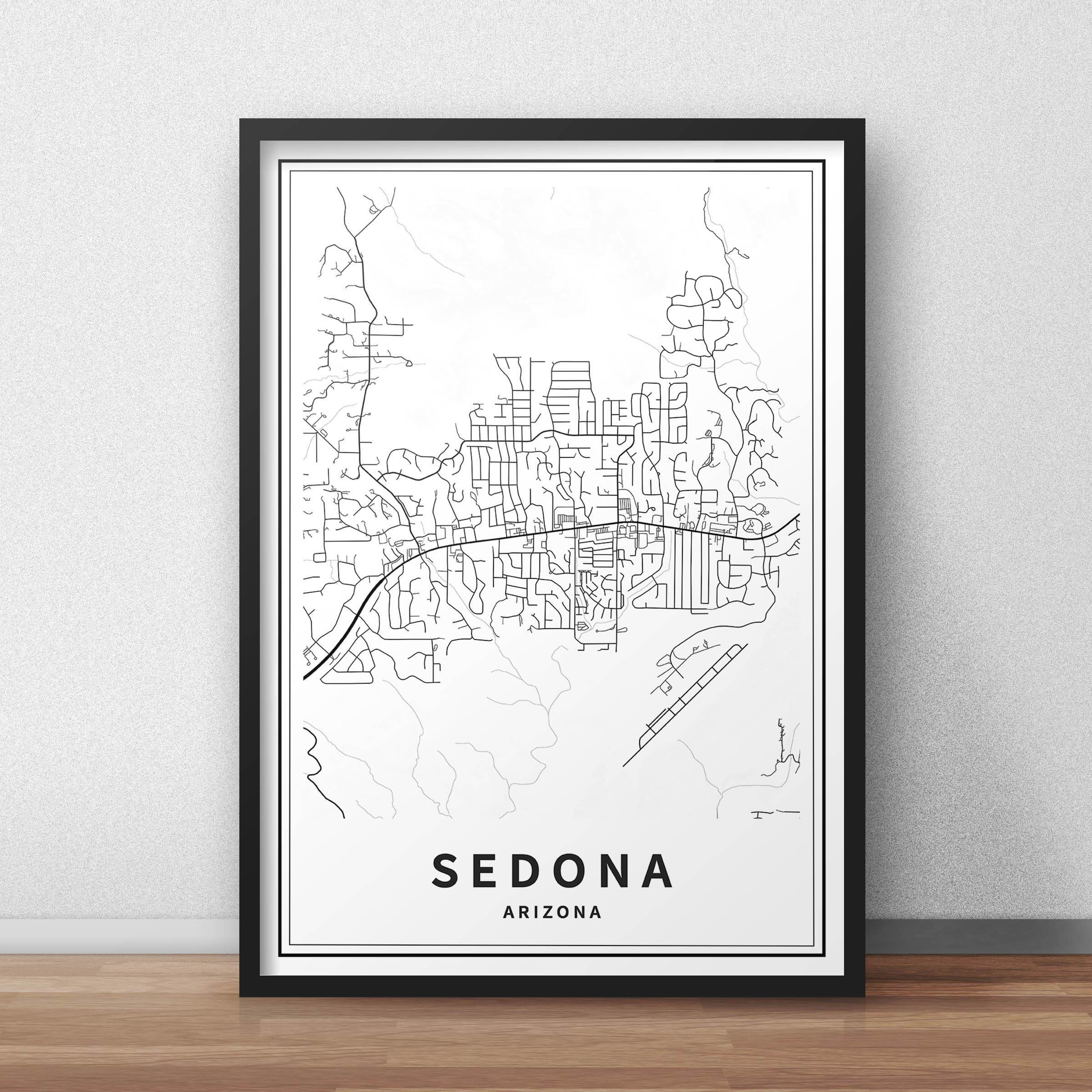 Printable Map of Sedona Arizona United States Instant | Etsy