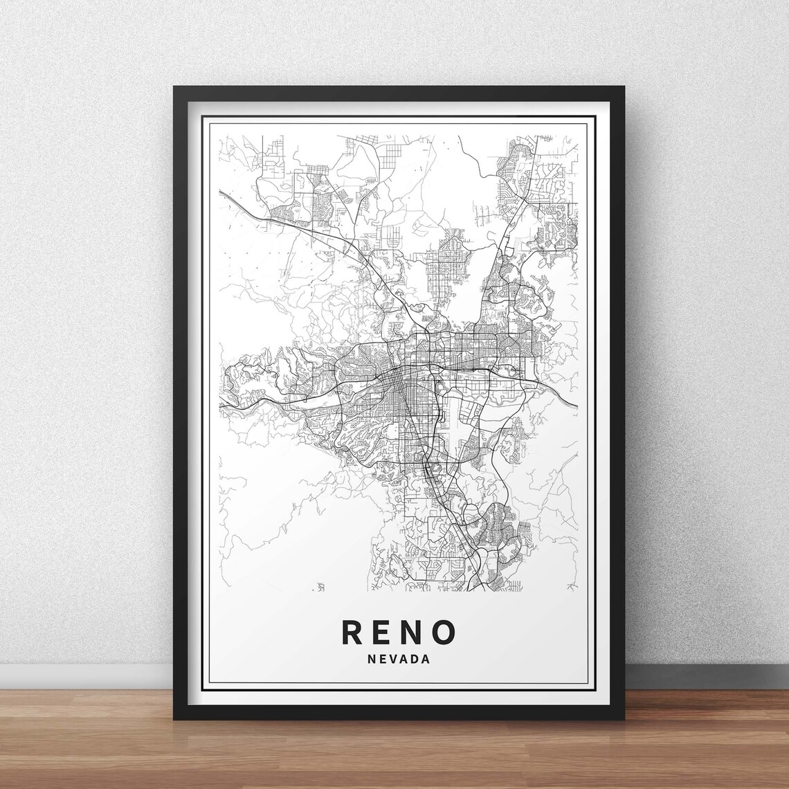 Printable Map of Reno Sparks Nevada NV USA Instant | Etsy