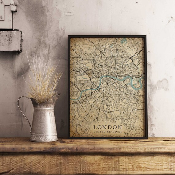 Printable Vintage Map of London England United Kingdom - Etsy
