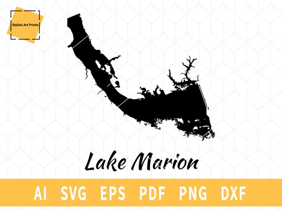 Lake Marion Map SVG South Carolina Map Vector File Instant - Etsy